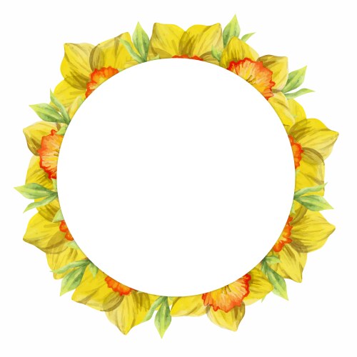Watercolor hand drawn circle wreath with spring Vector Image