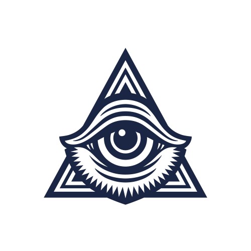 All seeing eye pyramid symbol in the engraving Vector Image