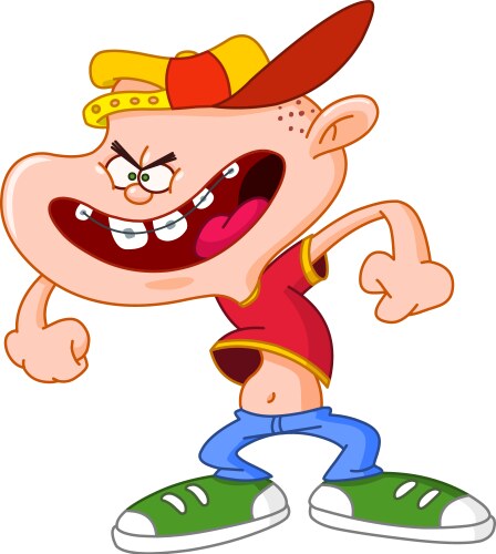 Cute cartoon angry girl character Royalty Free Vector Image