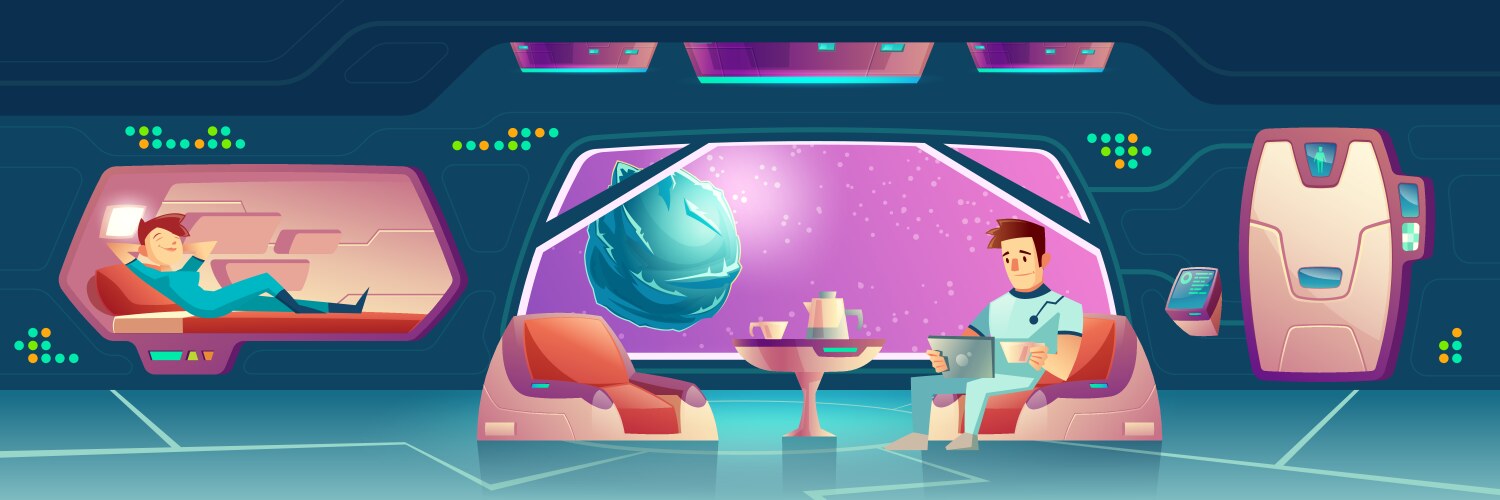 Student small room cartoon bedroom Royalty Free Vector Image