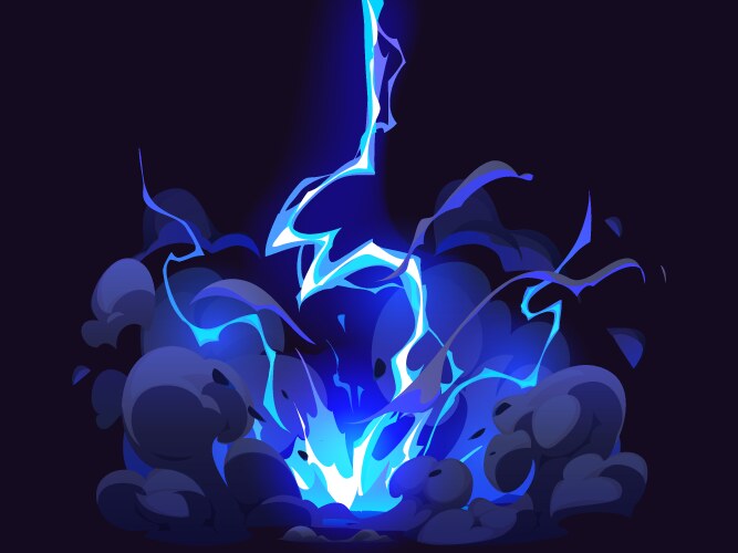 Hand holding powerful electric lightning Vector Image