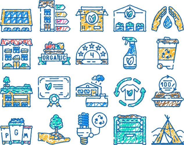 Composting green living icon doodle Royalty Free Vector