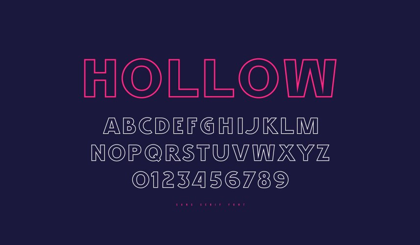 Hollow sans serif font in medieval style Vector Image