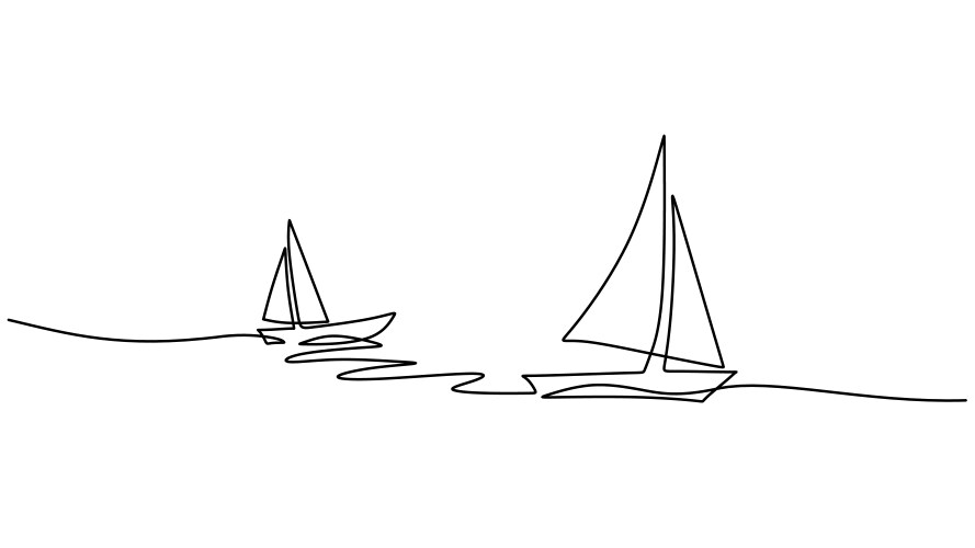 Giant bridge over river continuous one line Vector Image