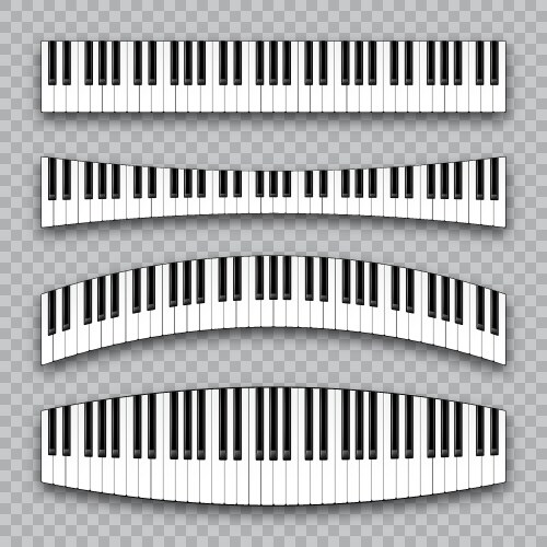 Realistic piano keys collection musical Royalty Free Vector