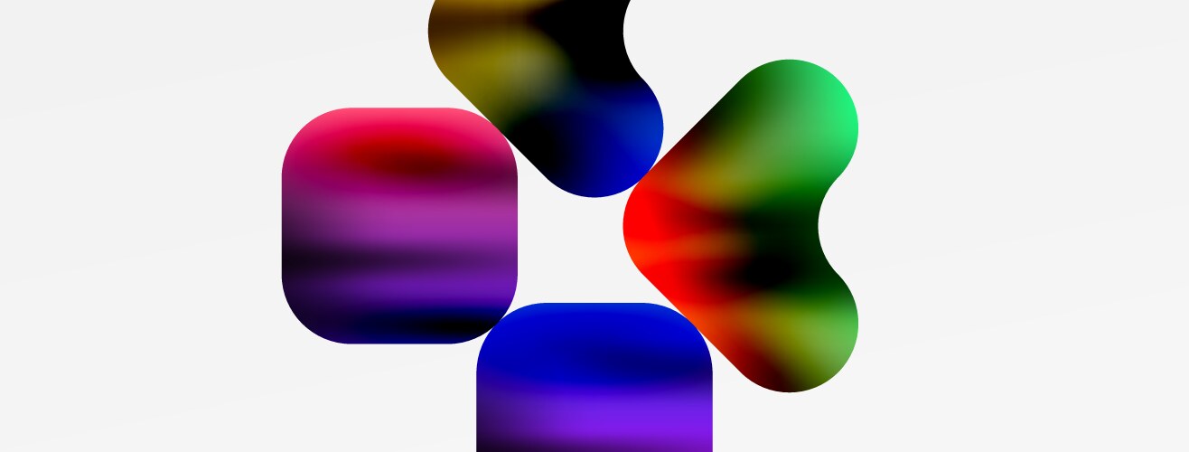 Vibrant collage in liquid hues on a purple Vector Image