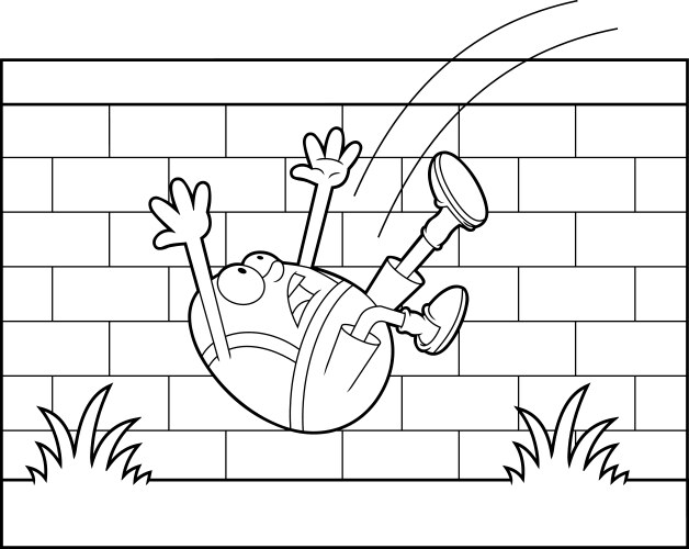 Outlined humpty dumpty egg Royalty Free Vector Image