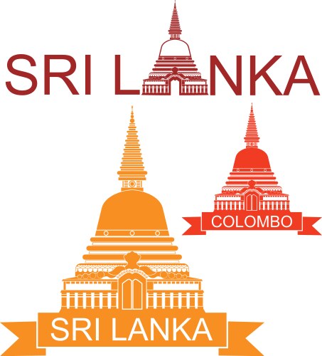 Sri lanka travel destination Royalty Free Vector Image