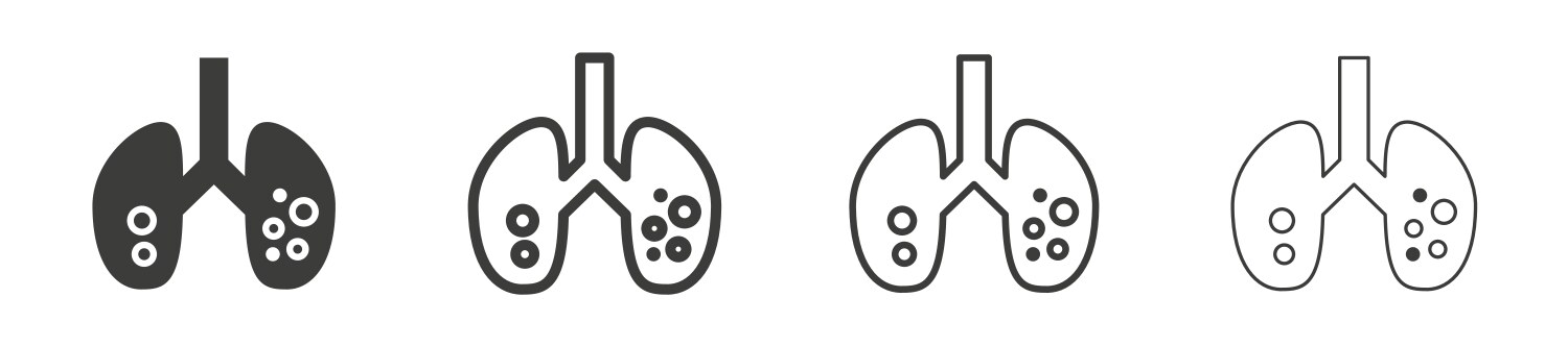 Tuberculosis tb icon set on white background Vector Image