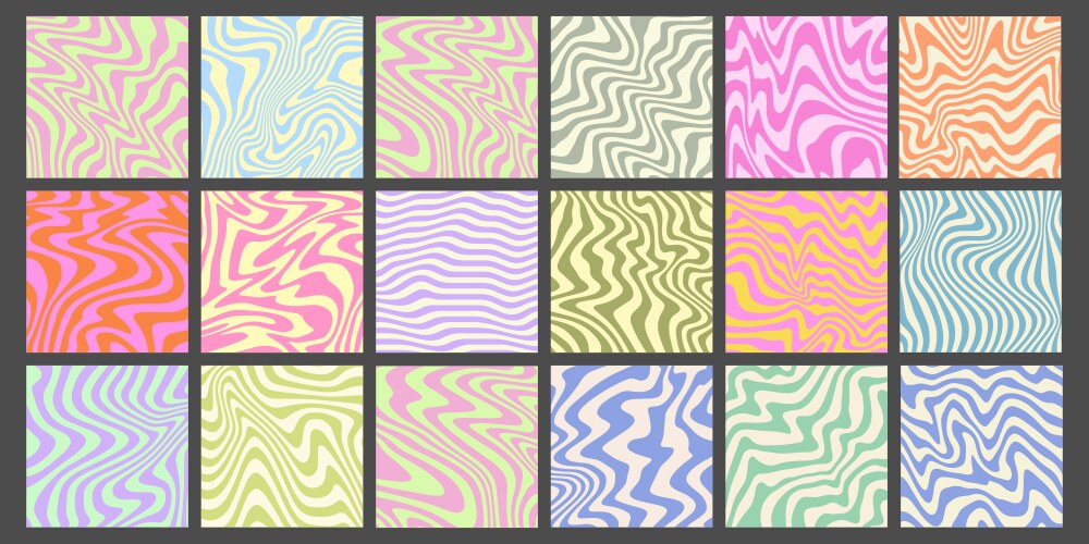 Cool groovy patterns set collection Royalty Free Vector