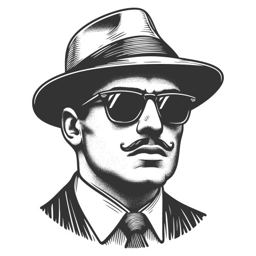 Gangster Fedora Mafioso Vector Images (over 150)