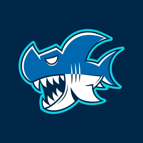 Neon shark fin glowing icon silhouette Royalty Free Vector