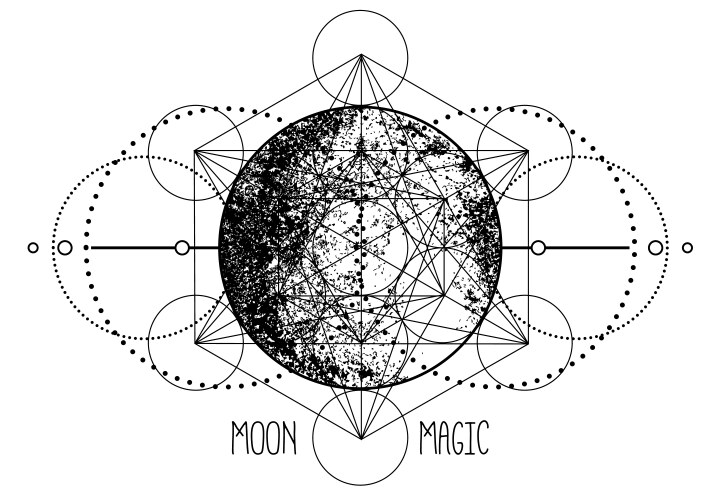 Triple moon pagan wicca goddess symbol three Vector Image