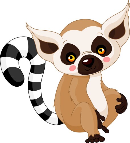 Cartoon lemur Royalty Free Vector Image - VectorStock