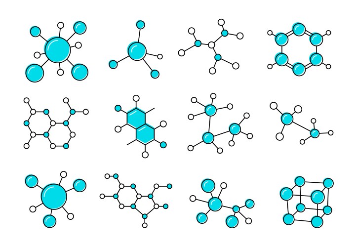 Molecule connection science abstract round shapes Vector Image