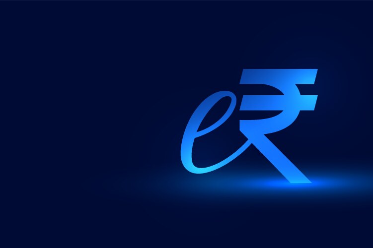 Indian digital rupee symbol banner for bright Vector Image