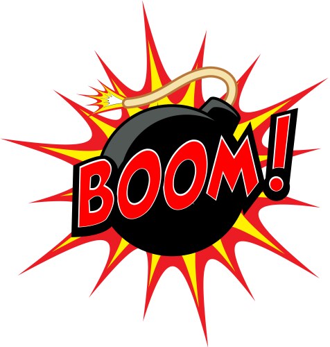 Big cartoon bomb explosion Royalty Free Vector Image