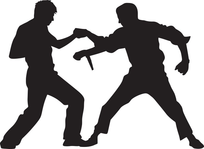 Conflict resolution men fighting in black warrior Vector Image