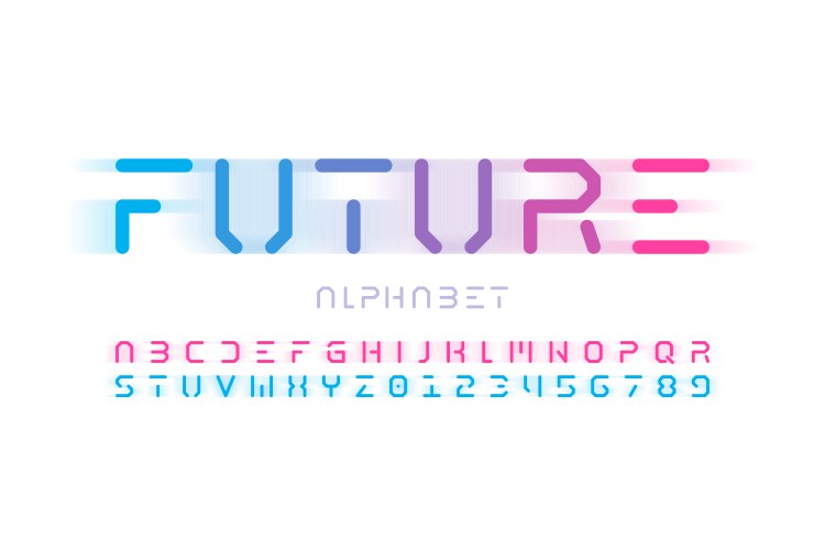 Futuristic font design Royalty Free Vector Image