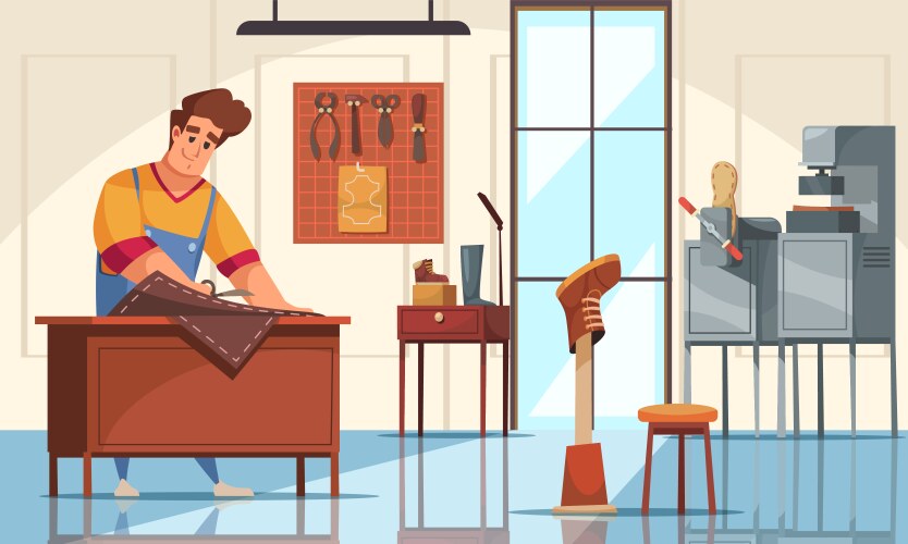 Cartoon shoemaker Royalty Free Vector Image - VectorStock