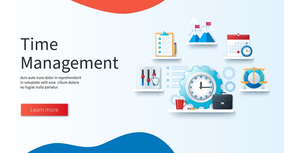 Time management white poster Royalty Free Vector Image