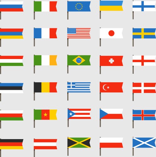 Different countries flags set Royalty Free Vector Image