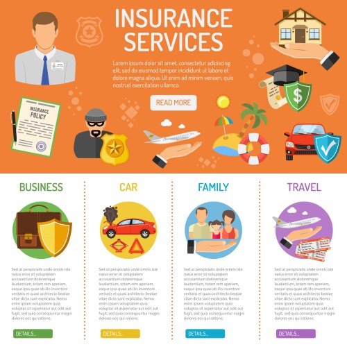 Insurance company agent infographics design Vector Image