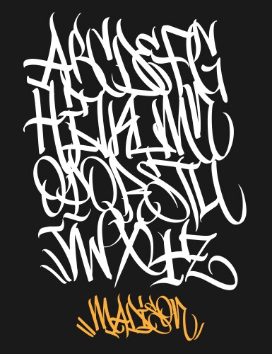 Hand lettering graffiti font with decorations Vector Image