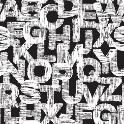 Word vintage and textile alphabet letters Vector Image