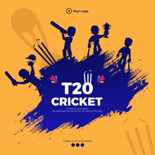 Cricket championship banner or poster design Vector Image