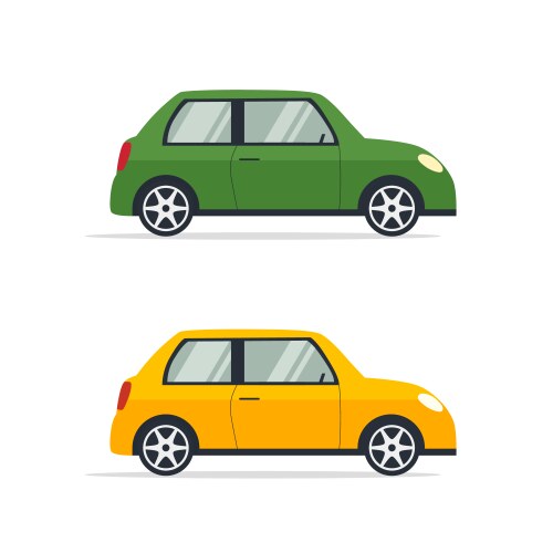 Different flat cars cheap motor car on wheels Vector Image