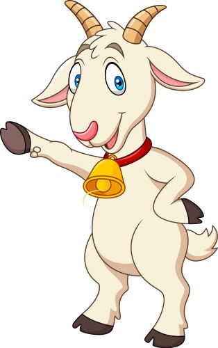 Cartoon funny goat isolated on white background Vector Image