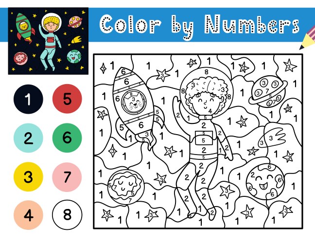 Trace space objects activity page for kids Vector Image