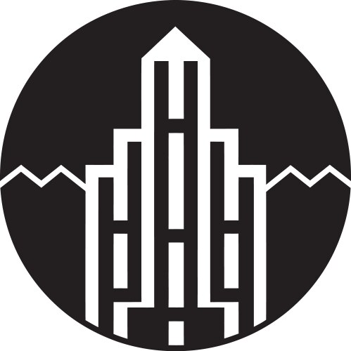 Contemporary structures black building art Vector Image