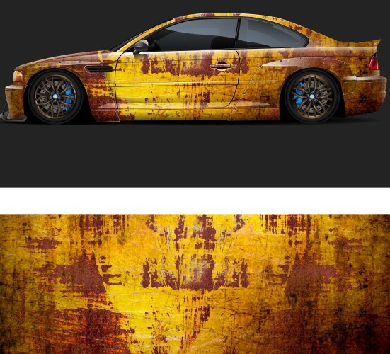 Racing car wrap design for sport red graphi Vector Image