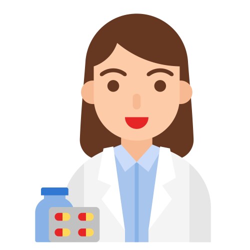 Pharmacology pharmacist isometric icon Royalty Free Vector