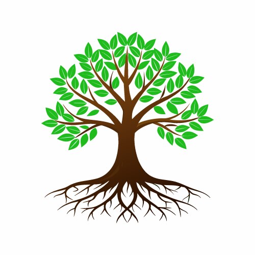 Tree with roots Royalty Free Vector Image - VectorStock