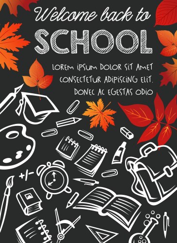 Back to school notebook cover design Royalty Free Vector