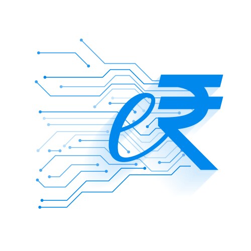 Indian digital rupee symbol banner for bright Vector Image