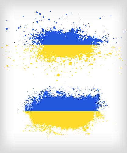 Ukrainian national flag in grunge style Royalty Free Vector