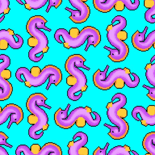 Gull pixel art pattern seamless seagull 8 bit Vector Image