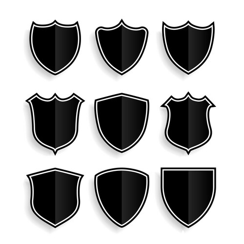Heraldic Shield Icons – Royalty-Free Vector | VectorStock