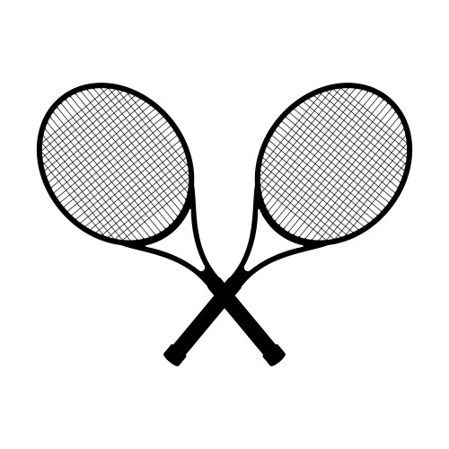 Tennis racket stencil Royalty Free Vector Image