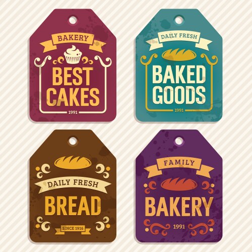 Retro Bakery Labels & Signs Royalty Free Vector Image