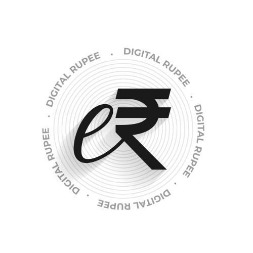 Indian digital rupee symbol banner for bright Vector Image