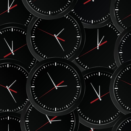 Seamless background with clock Royalty Free Vector Image