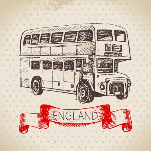 Hand drawn sketch england vintage background Vector Image