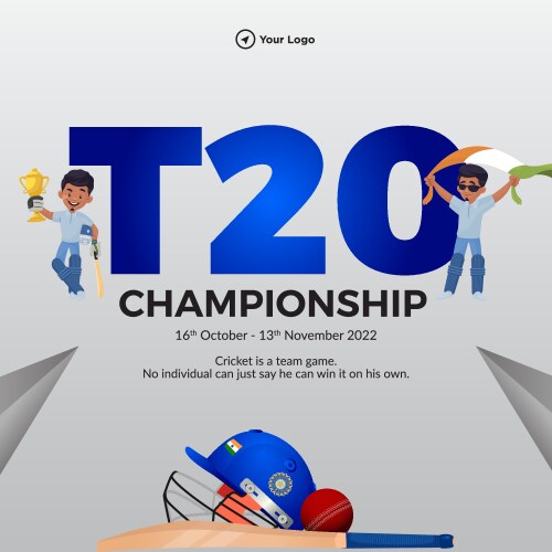 T20 cricket world cup banner design template Vector Image