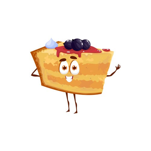 Funny cake isolated cartoon character Royalty Free Vector
