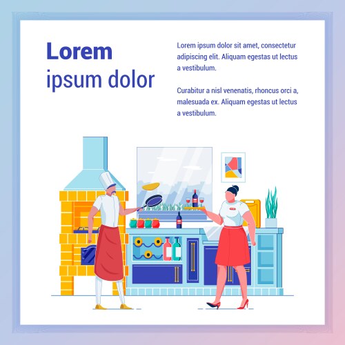 Banner design of chef lady Royalty Free Vector Image